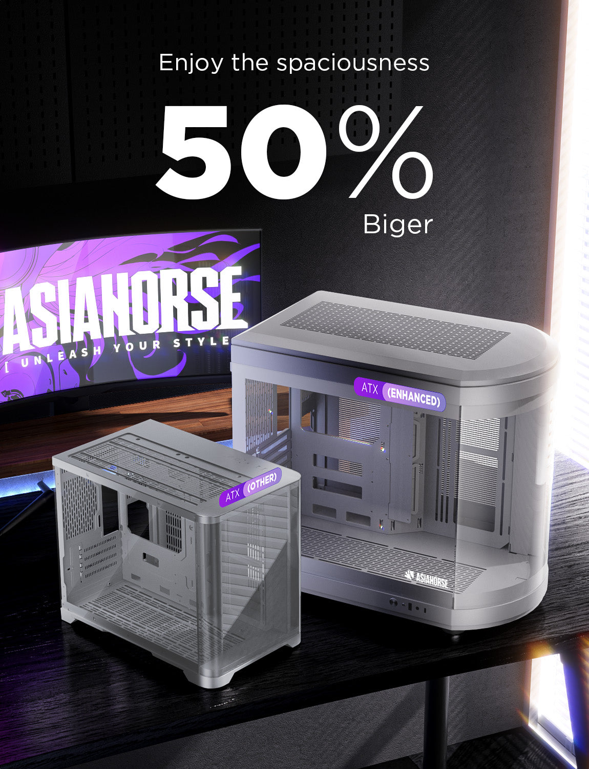 Perseus Mid-Tower ATX Dual Chamber PC Case – ASIAHORSE-PC