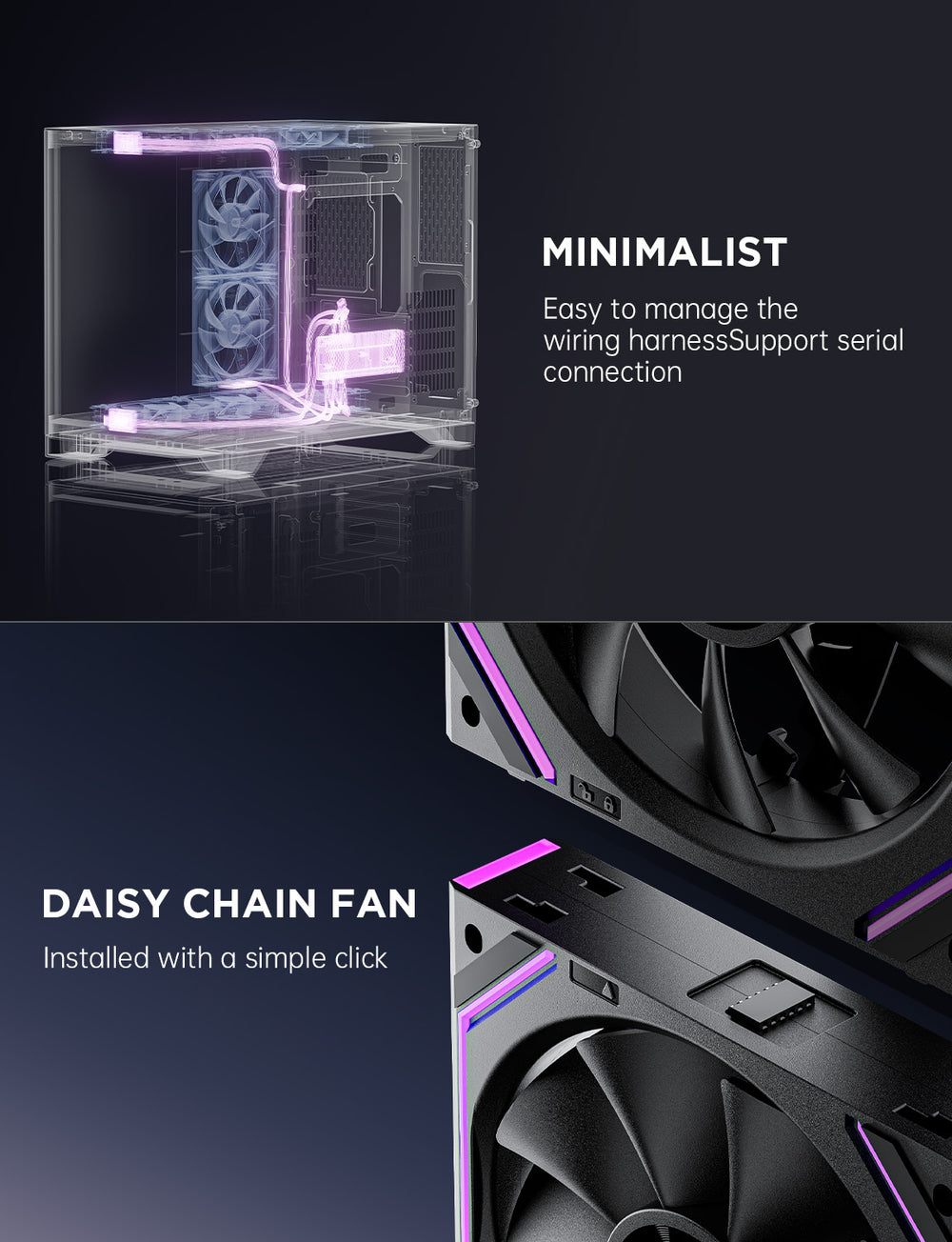 DAWN 120mm Daisy Chain PWM Fans (3-Pack)