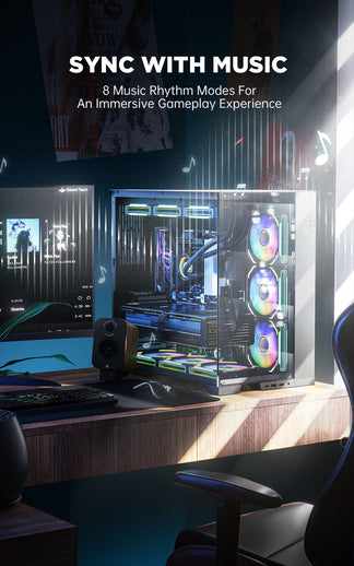 COSMIQ RGB 120mm Daisy Chain PWM Fan — 3Pack with Controller and CPU C ...