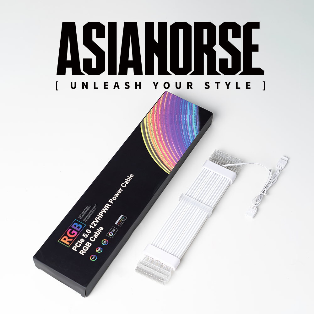 24 pin 360-degree light effect psu sleeves rgb cable extension pc ...