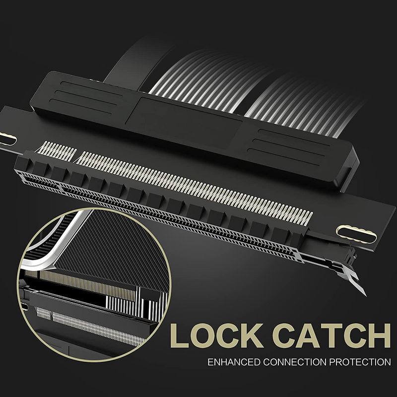 ASIAHORSE PCIE 4.0 16x Shielded Extreme High Speed Riser Cable with PC