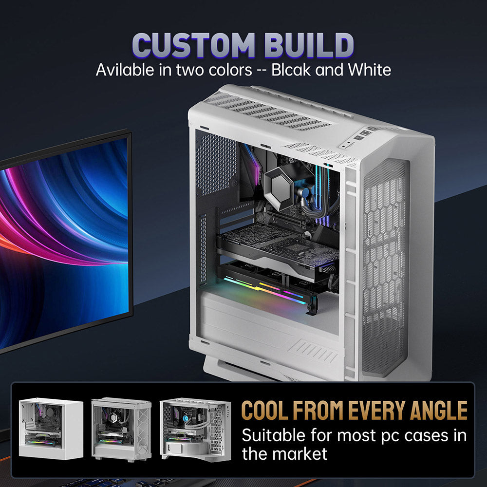 AsiaHorse Graphics Card Cooler with ARGB 5V 3Pin LED and Three 80mm Fa ...